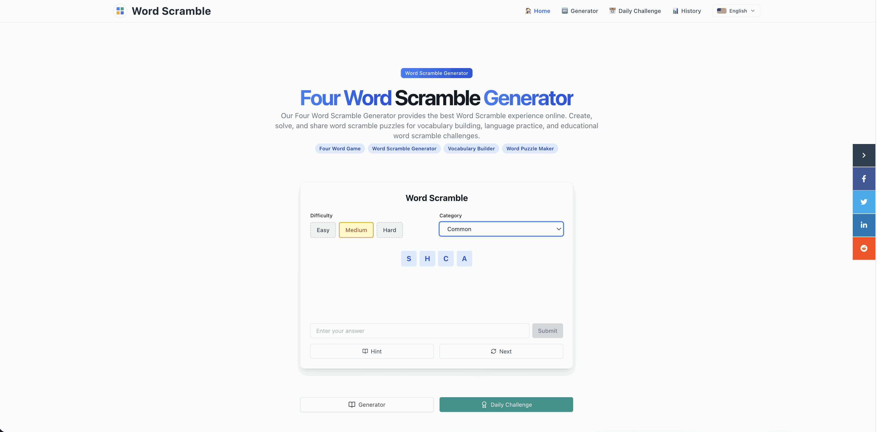 Word Scramble Generator - Train Your Skills